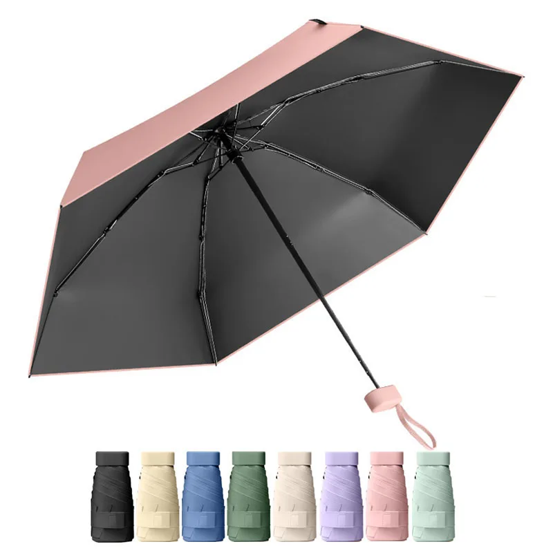 Mini-Sun-UV-Umbrella-Small-Pocket-6-Ribs-Rain-Umbrella-Vinyl-Folding-UV ...
