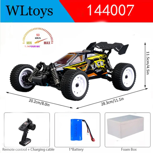 Top WLtoys 144010-V8 2.4G Racing RC Car 70 km/h Brushless Motor 4WD ...