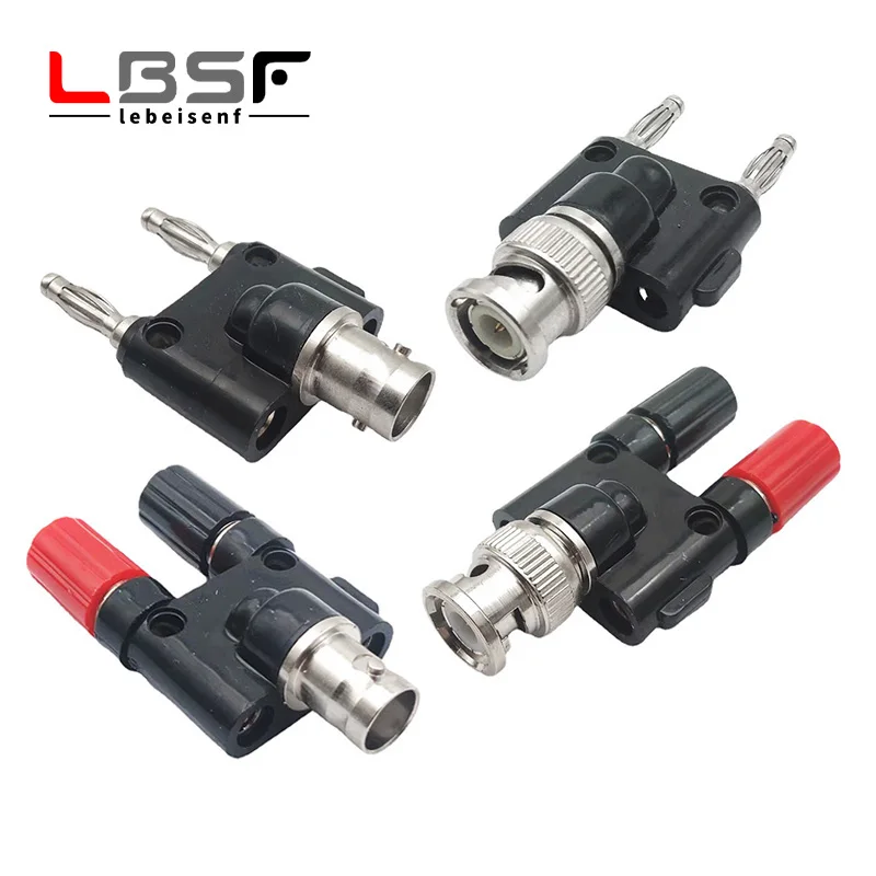 Q9-BNC-Banana-To-Two-Dual-4mm-Banana-Male-Female-Jack-Coaxial-Connector ...