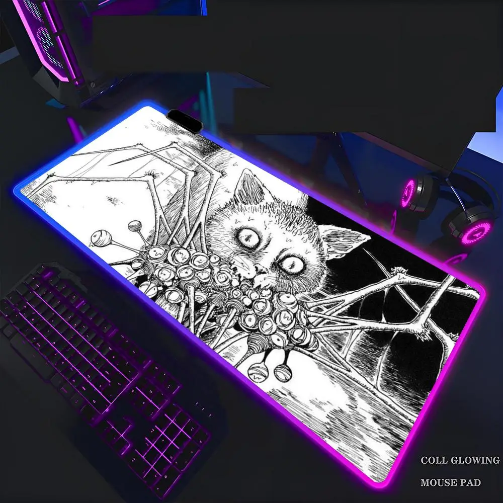 Junji-Ito-Tees-Horror-Mouse-Pad-Mousepad-Rgb-teclado-mec-nico-gamer ...