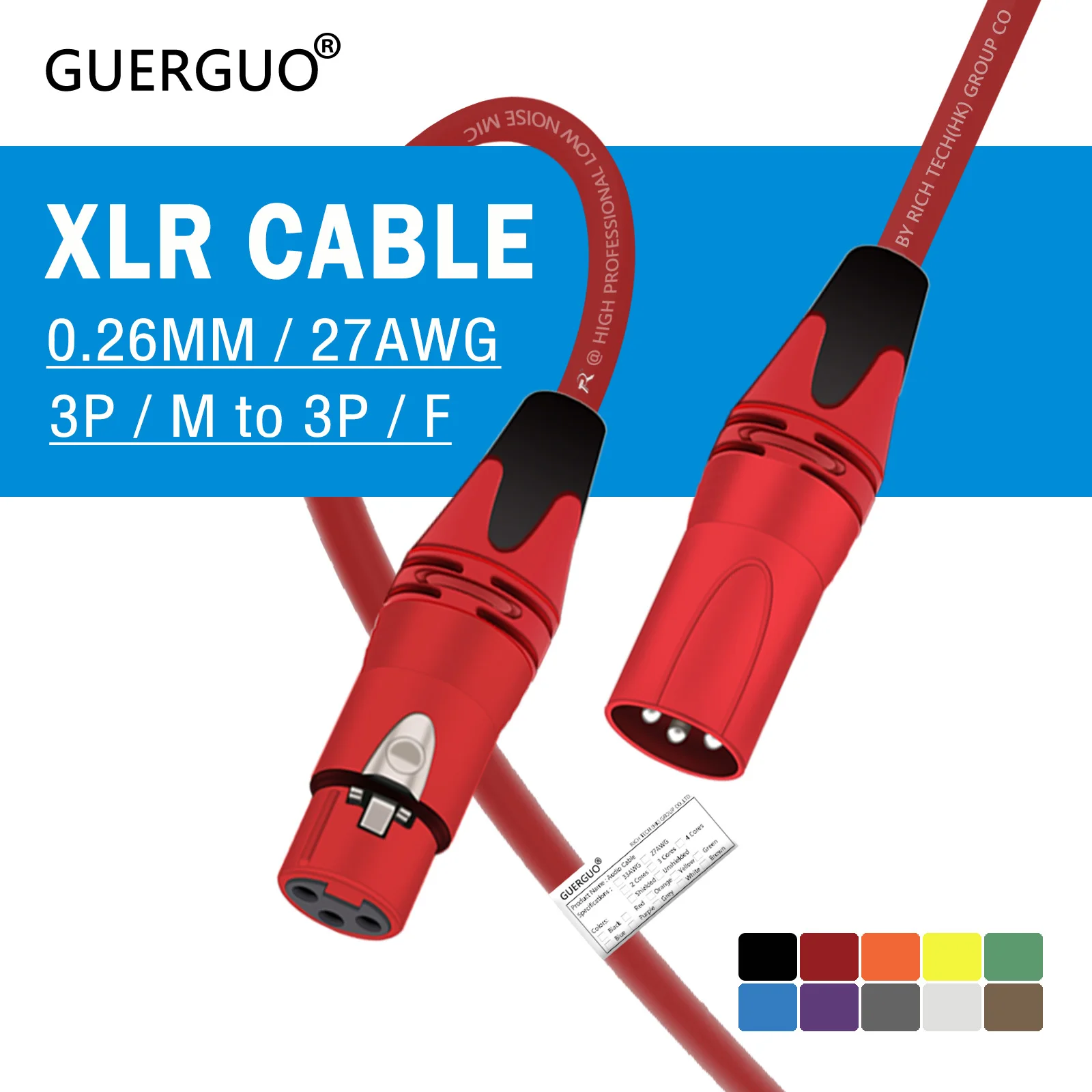 XLR-Cable-Cannon-Extension-Cord-3Pin-Male-to-Female-M-F-OFC-Balanced ...