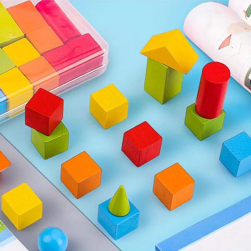 16PCS-Boxed-Puzzle-Geometry-Blocks-Wooden-Children-Math-Toys-Color ...