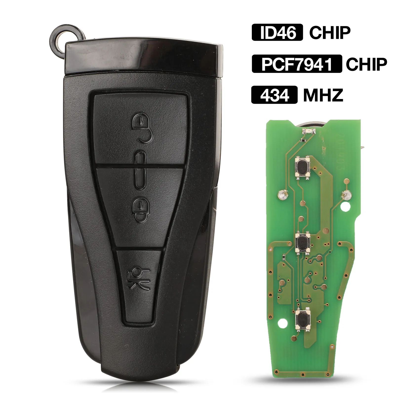 jingyuqin-3-Buttons-434MHZ-With-ID46-PCF7941-Chip-Remote-Smart-Car-Key ...
