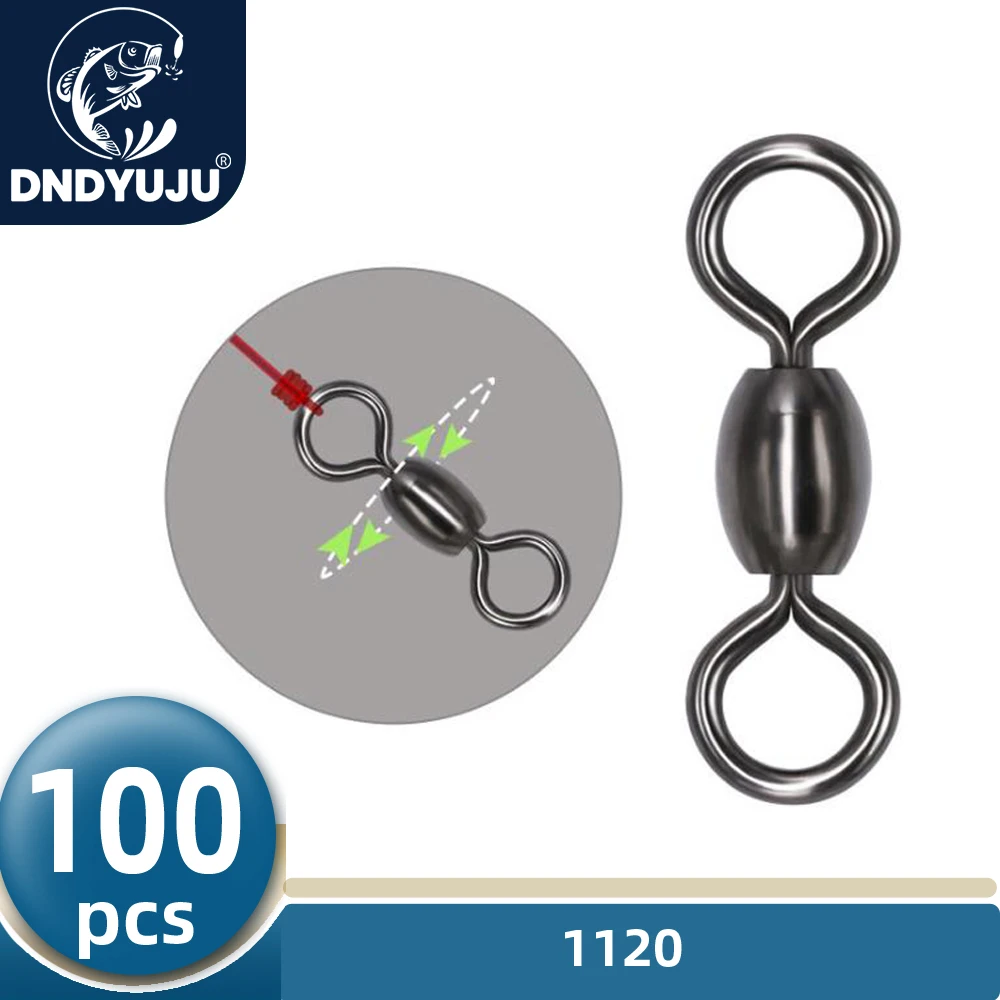 DNDYUJU-100pcs-Fishing-Barrel-Bearing-Rolling-Swivel-Solid-Ring-Crane ...