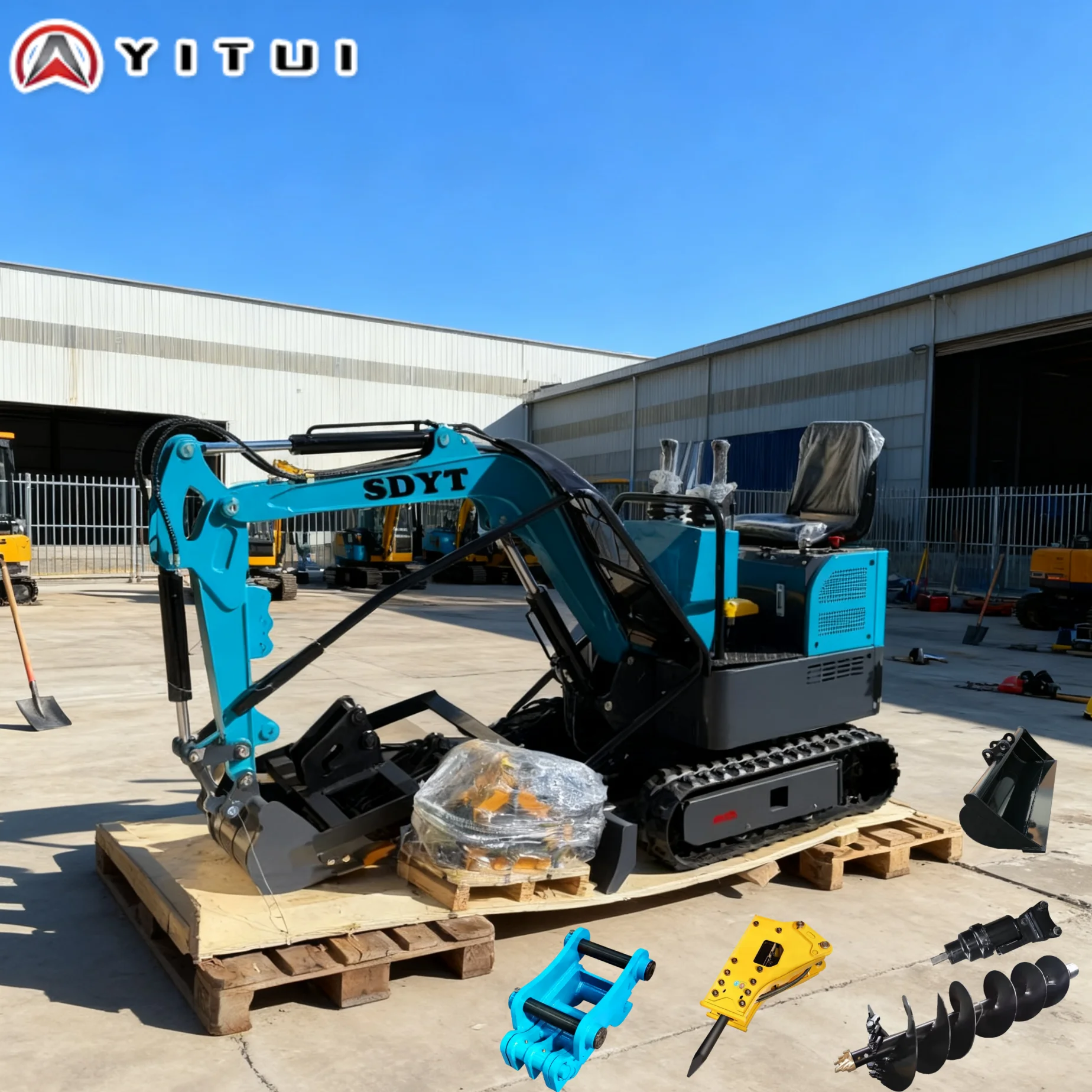 1.5 Ton Mini Hydraulic Excavator YITUI Small Crawler Digger High ...