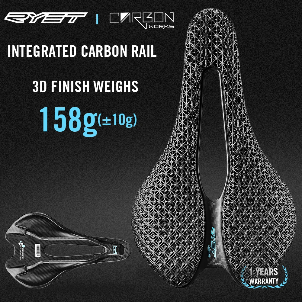 RYET 3D Printed Honeycomb Carbon Saddle 143mm 7x9mm Carbon Rail Seat ...