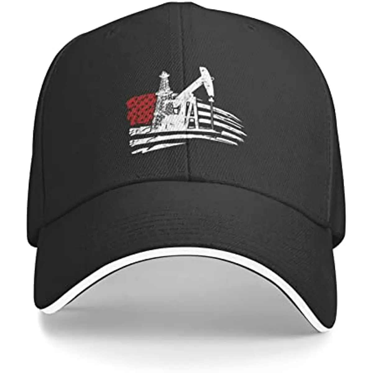 Oilfield-Drilling-Rig-USA-Flag-Unisex-Baseball-Caps-Adjustable-Sandwich ...