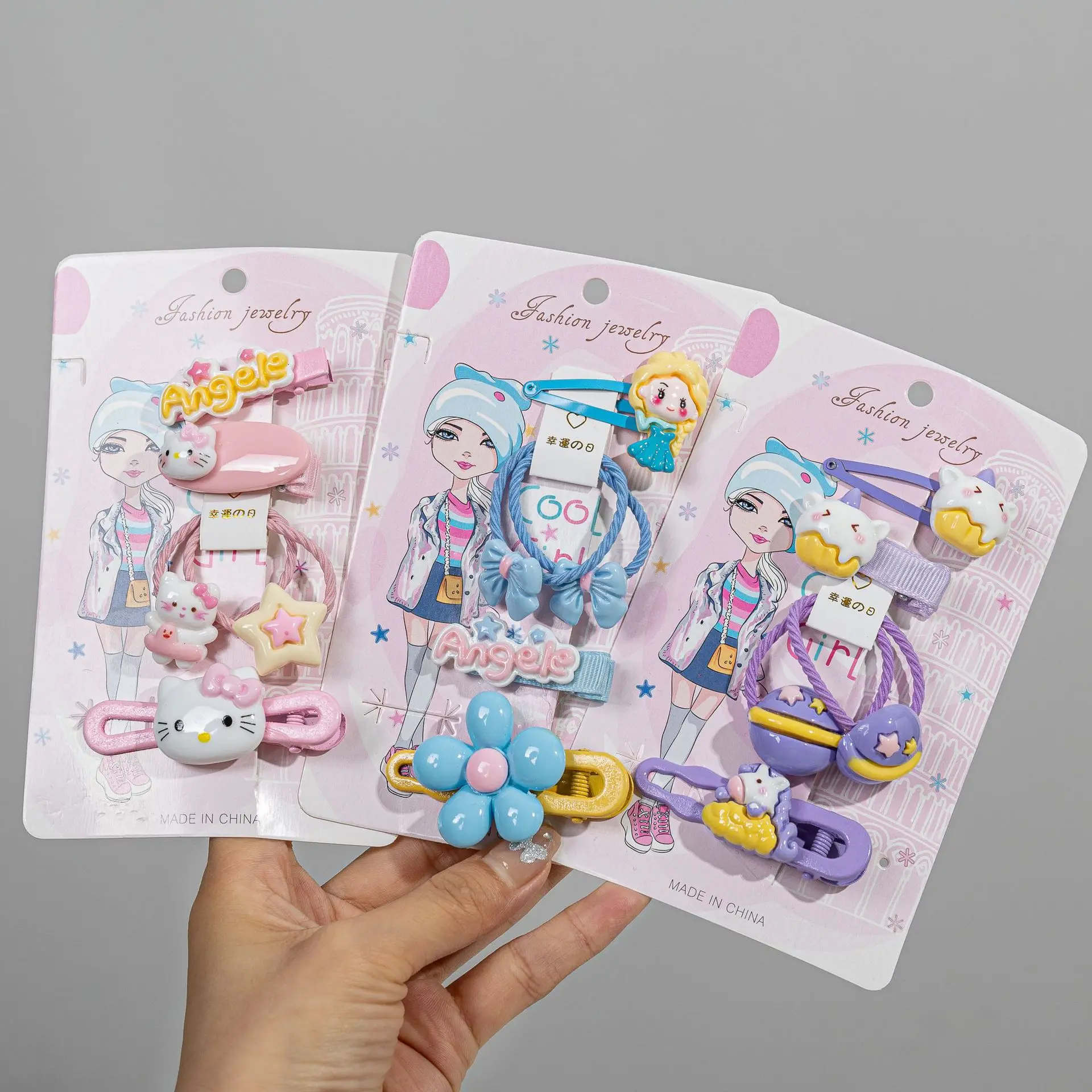 5pcs-Sanrio-Anime-Cute-HelloKitty-Girl-BBClip-Hair-Rope-Cartoon-Bangs ...