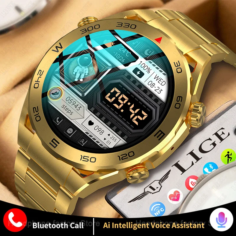 Relógio Inteligente Impermeável para Homens, Chamada Bluetooth, GPS ...