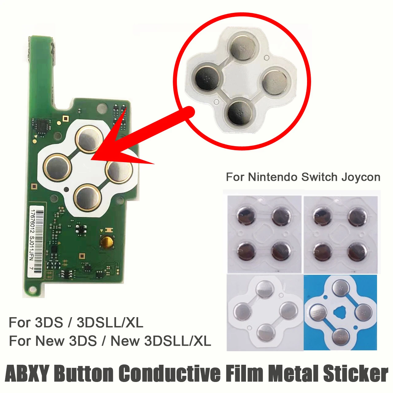 For Nintendo Switch ABXY Key Button Membrane Sticker Metal Dome Pad ...