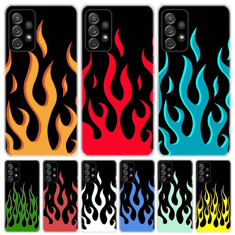 Cool-Green-Red-Flame-Fire-Phone-Case-for-Samsung-Galaxy-A50-A51-A70-A71 ...