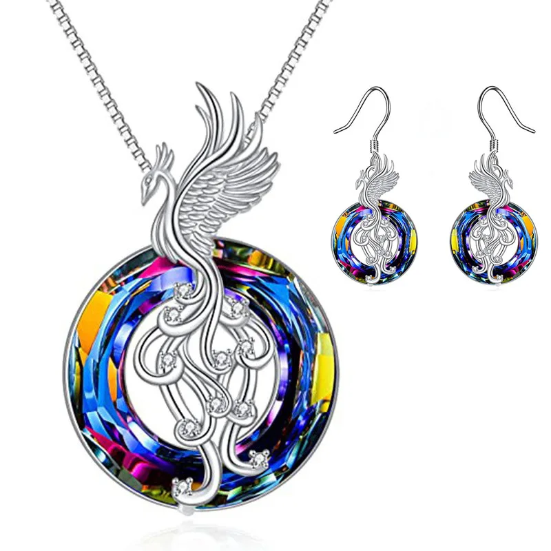 Dainty Phoenix Bird Necklaces for Women Delicate Crystal Mythological ...