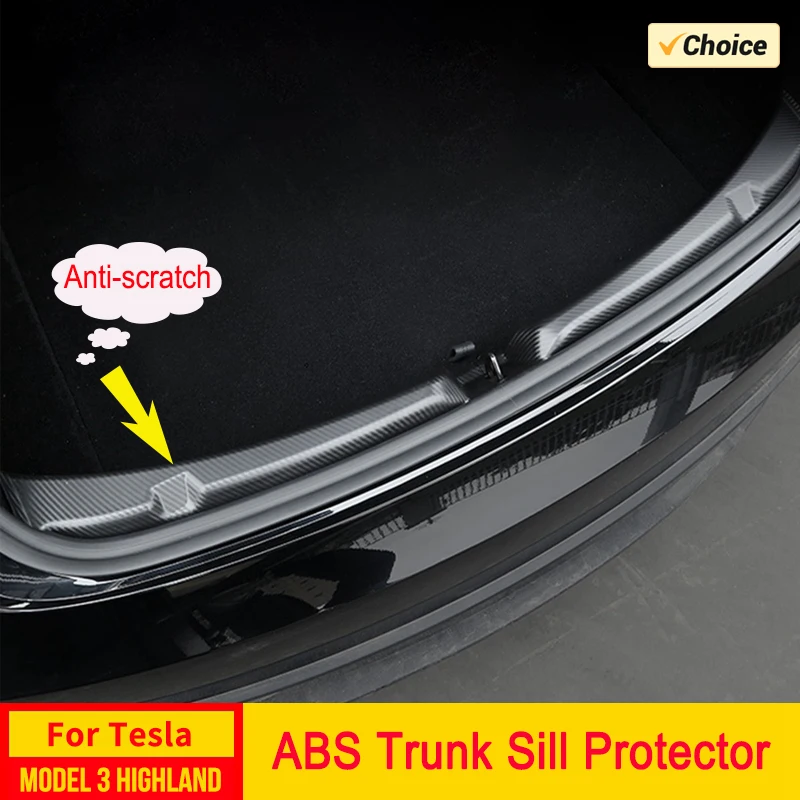 For-Tesla-Model-3-Highland-2024-Trunk-Sill-Protector-Pad-Mats-Rear ...