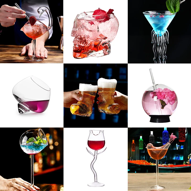 Copo-de-cocktail-criativo-para-KTV-Bar-cogumelo-cisne-rosa-polvo-Bird ...
