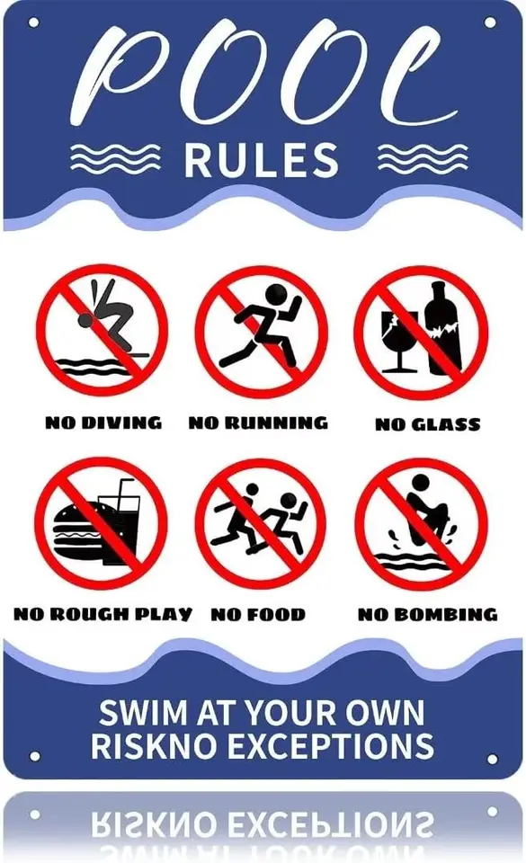 No Running Sign Pool