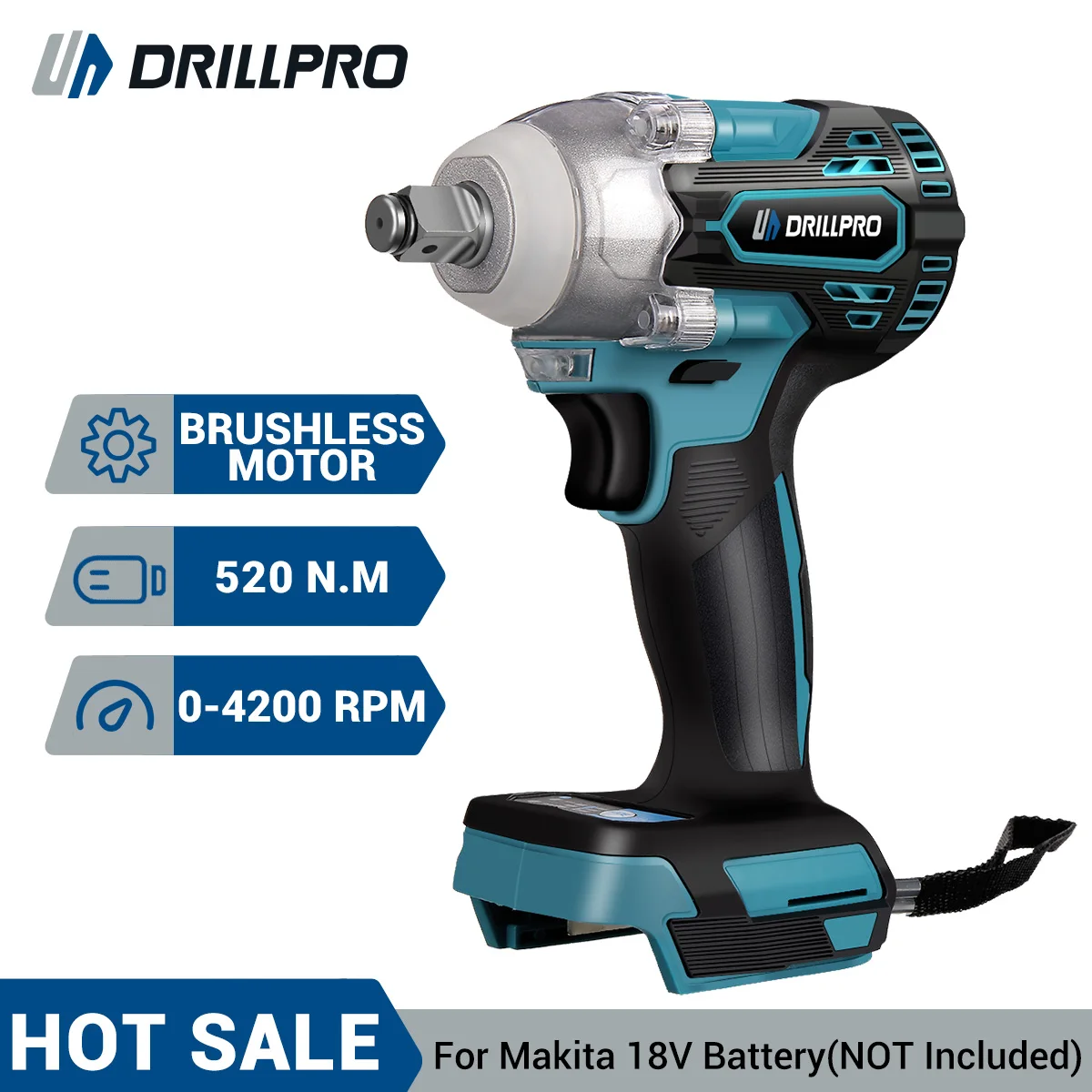 Drillpro-Electric-Impact-Wrench-520N-M-Brushless-Cordless-1-2-inch-Screwdriver-Power-Tools ...