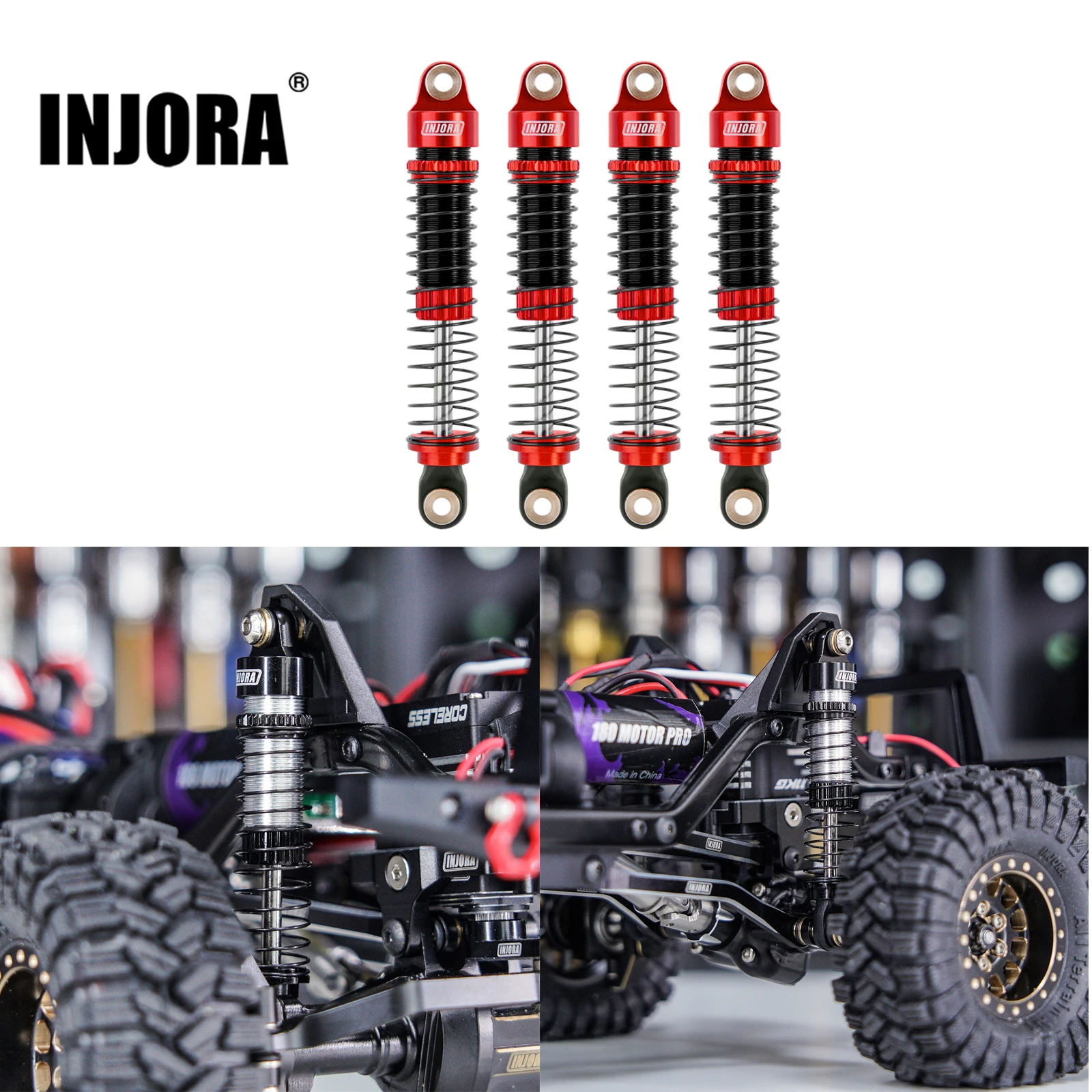 INJORA 59MM Long Threaded Shock Absorber Oil Damper for 1/18 RC Crawler ...