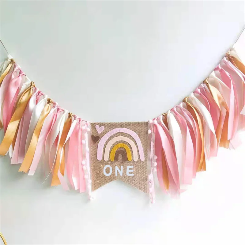 Baby-Shower-Rainbow-Banner-One-Year-1st-Birthday-Party-Decoration ...