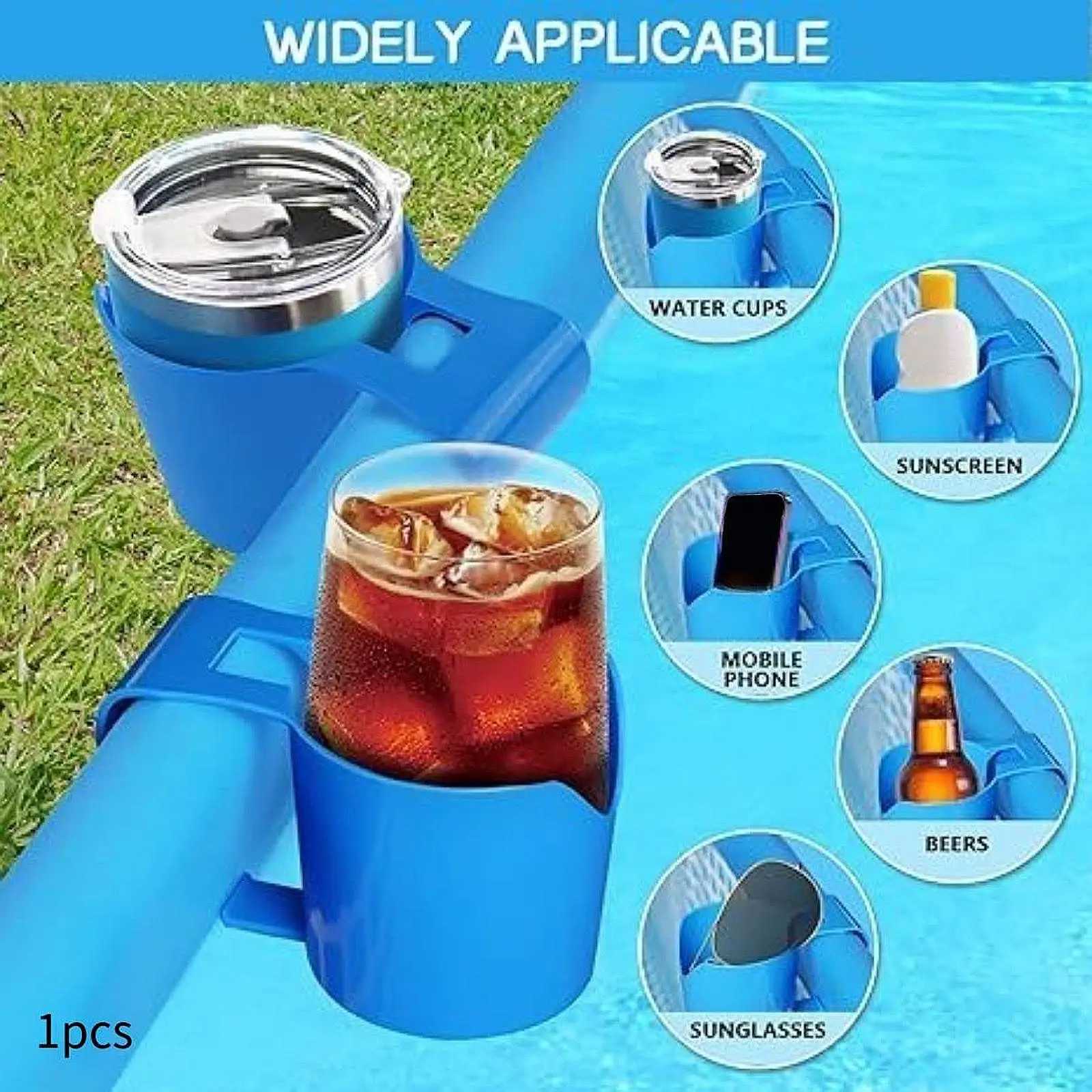 Poolside Cup Holder Beer Rack Accessories Hanging Easy to Use Portable ...