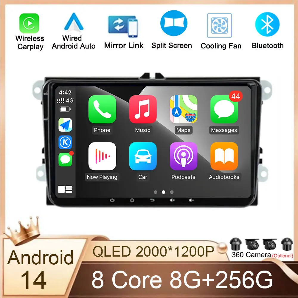 9-Android-14-Car-Radio-for-VW-Volkswagen-Golf-Polo-Tiguan-Passat-B7-B6 ...