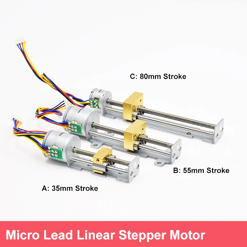 DC 5V/12V Lead Linear Screw Copper Nut Slider Stepper Motor 2-phase 4 ...