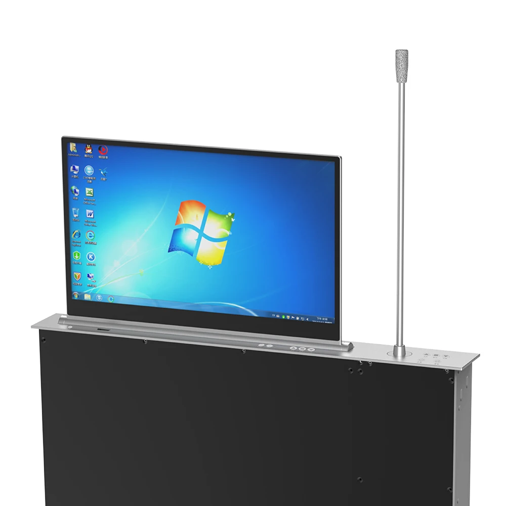 15.6 Inch Motorized Computer Monitor Lift Audio System Paperless Video ...
