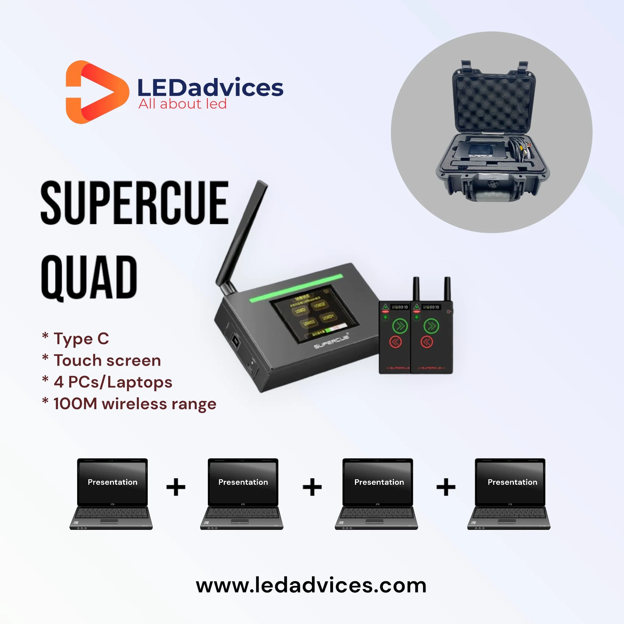 SuperCue-Quad-100m-330ft-Intelligent-PPT-Clicker-Smart-Powerpoint-Slide ...