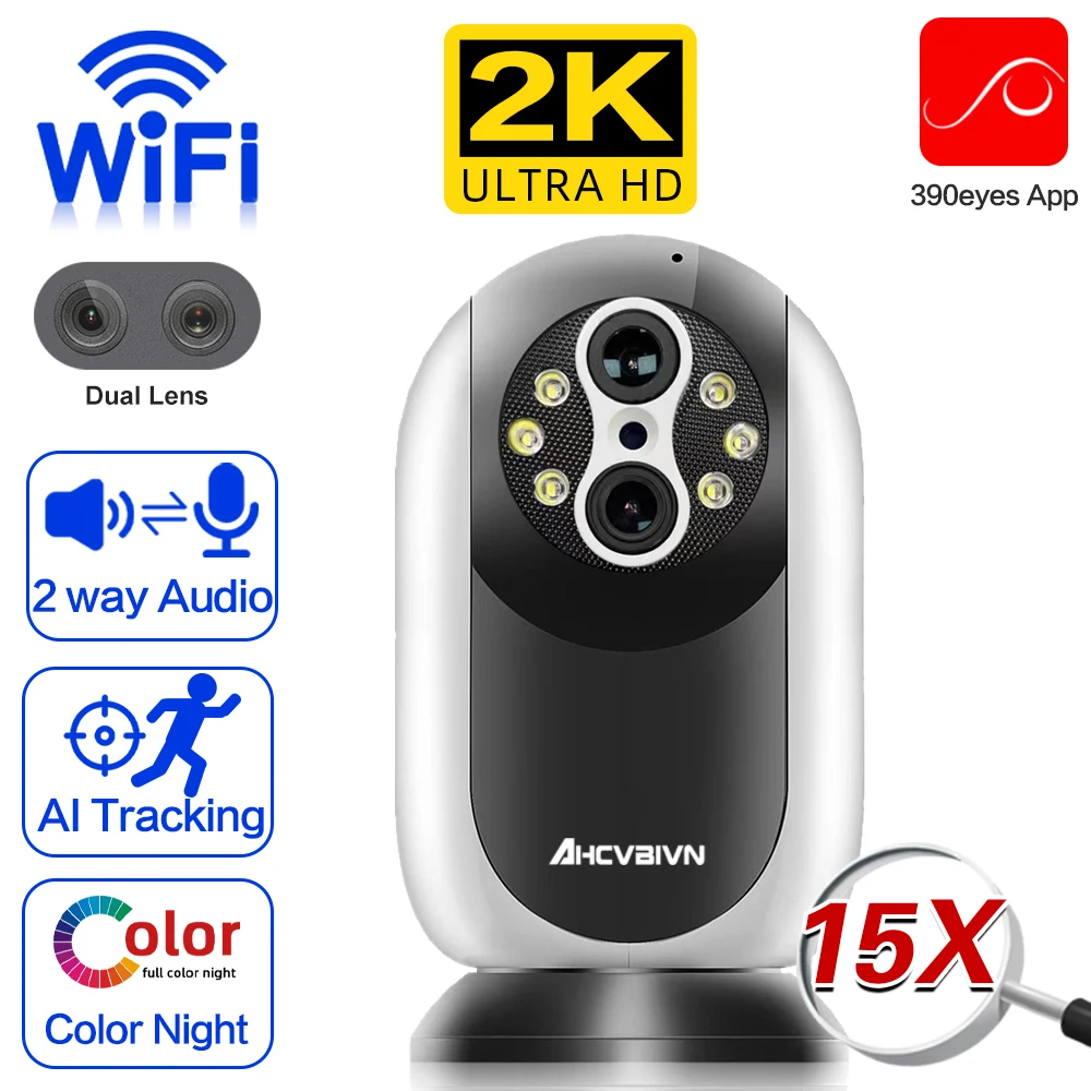 4MP-1080P-390Eyes-15x-Zoom-Dual-Lens-Full-Color-Wireless-PTZ-IP-Dome ...