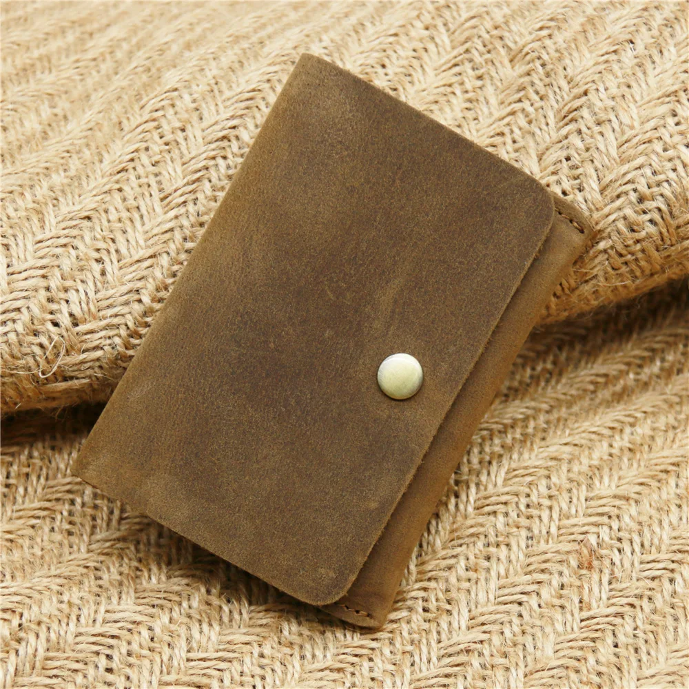 Retro Genuine Leather Card Holder Wallet Minimalist 100% Cowhide ...