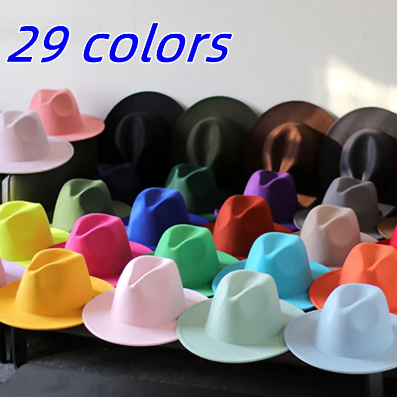 Monochrome-Fedora-2021-new-color-adjustable-unisex-hat-Fedora-felt-hat ...