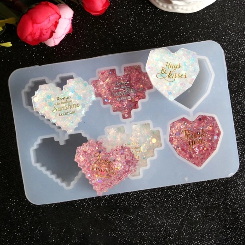 Pixel-Love-Wedding-Chocolate-Molds-Heart-Shape-Silicone-Cookie-Candy ...