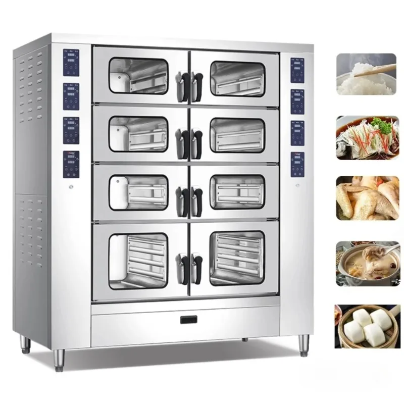 2x26KW Commercial Rice Steamer Cabinet Intelligent Multi Doors Diverse ...