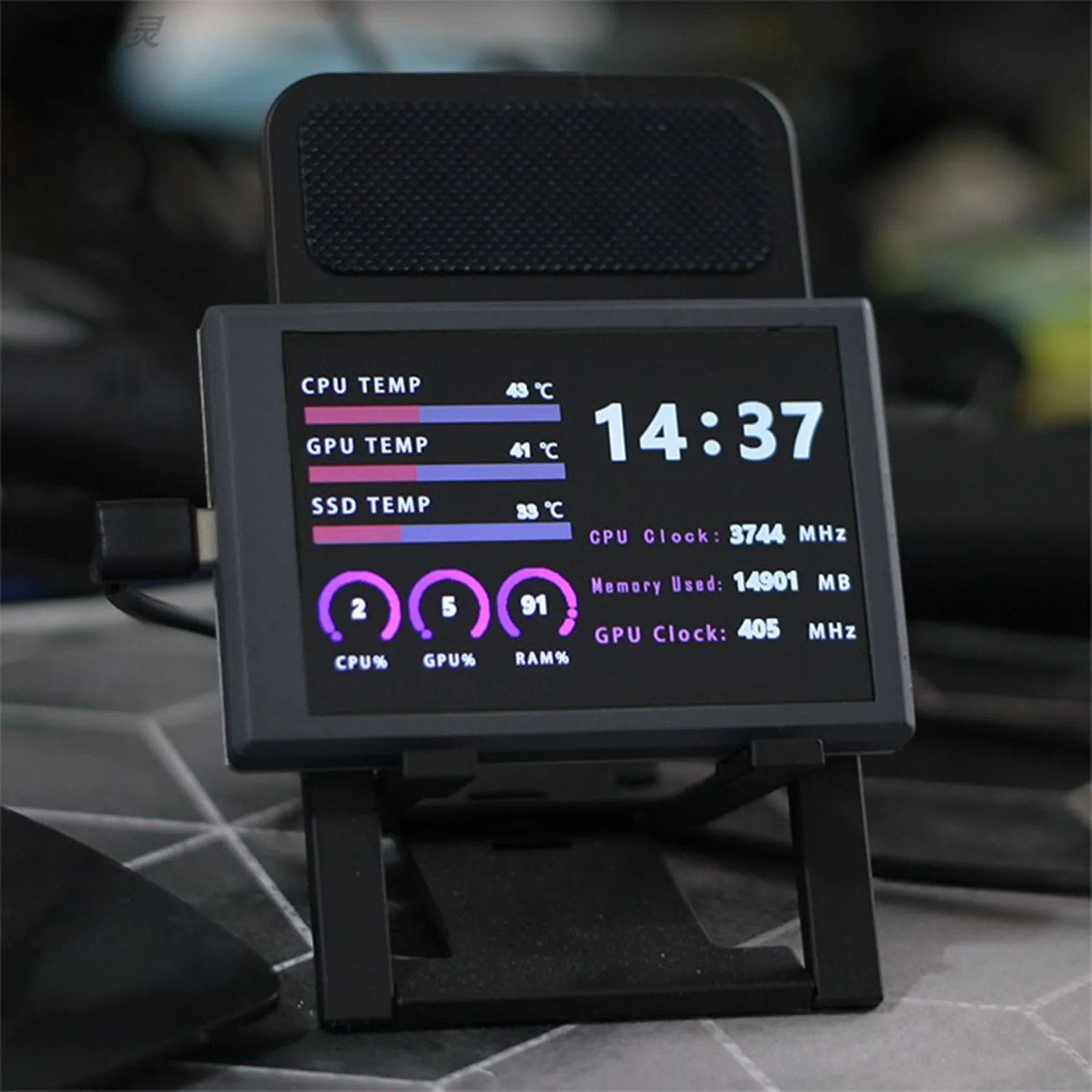 Computer Monitor for Mini ITX Case 3.5 Inch IPS TYPE C Secondary Screen ...