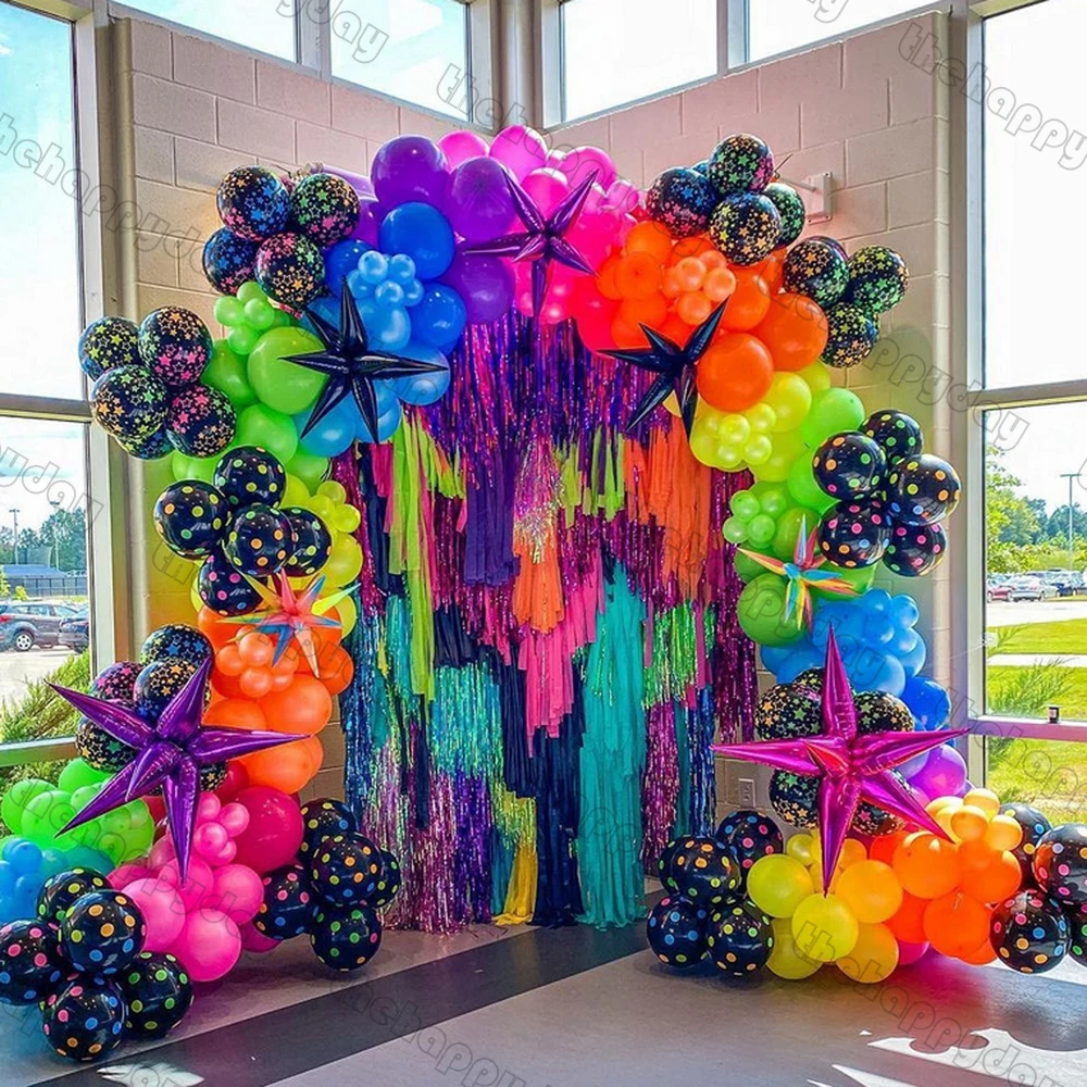 Juego de Globos de neón que brillan en UV, Kit de arco de guirnalda ...