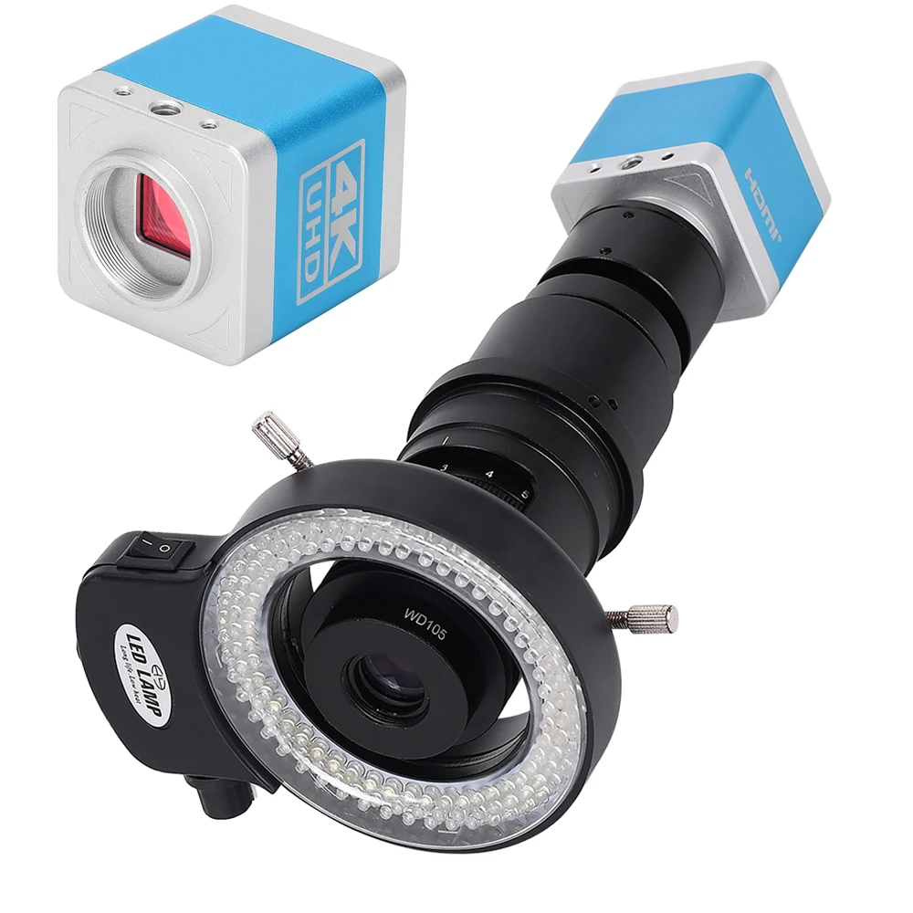 Cámara microscópica 4K UHD 60FPS IMX 334 180X, lente de enfoque ...