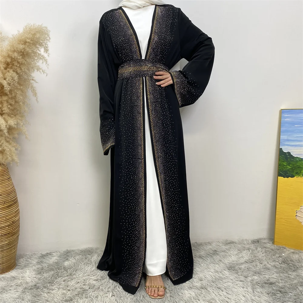 Fashion new Middle East Muslim ironing drill cardigan robe Arab Turkish ...