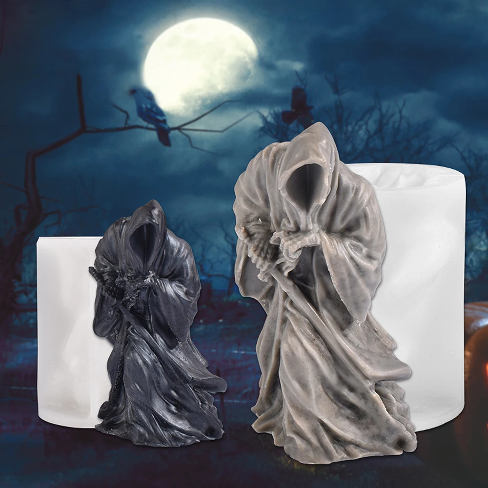 Black Robed God of Death Candle Molds DIY Halloween Horror Candle ...