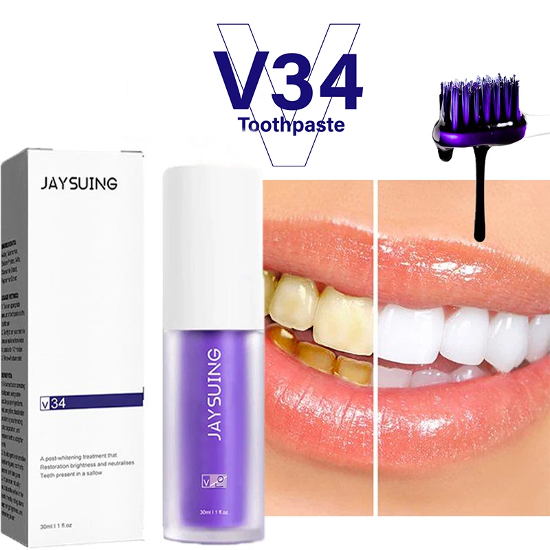 V34-30ml-JAYSUING-Purple-Toothpaste-Remove-Stains-Reduce-Yellowing-Care-For-Teeth-Gums-Fresh ...