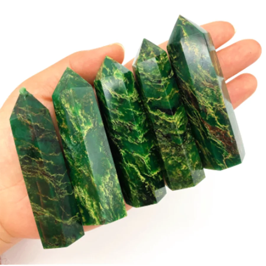Natural Green Emerald Quartz Crystal Point Tower Rare Rock Gemstones ...