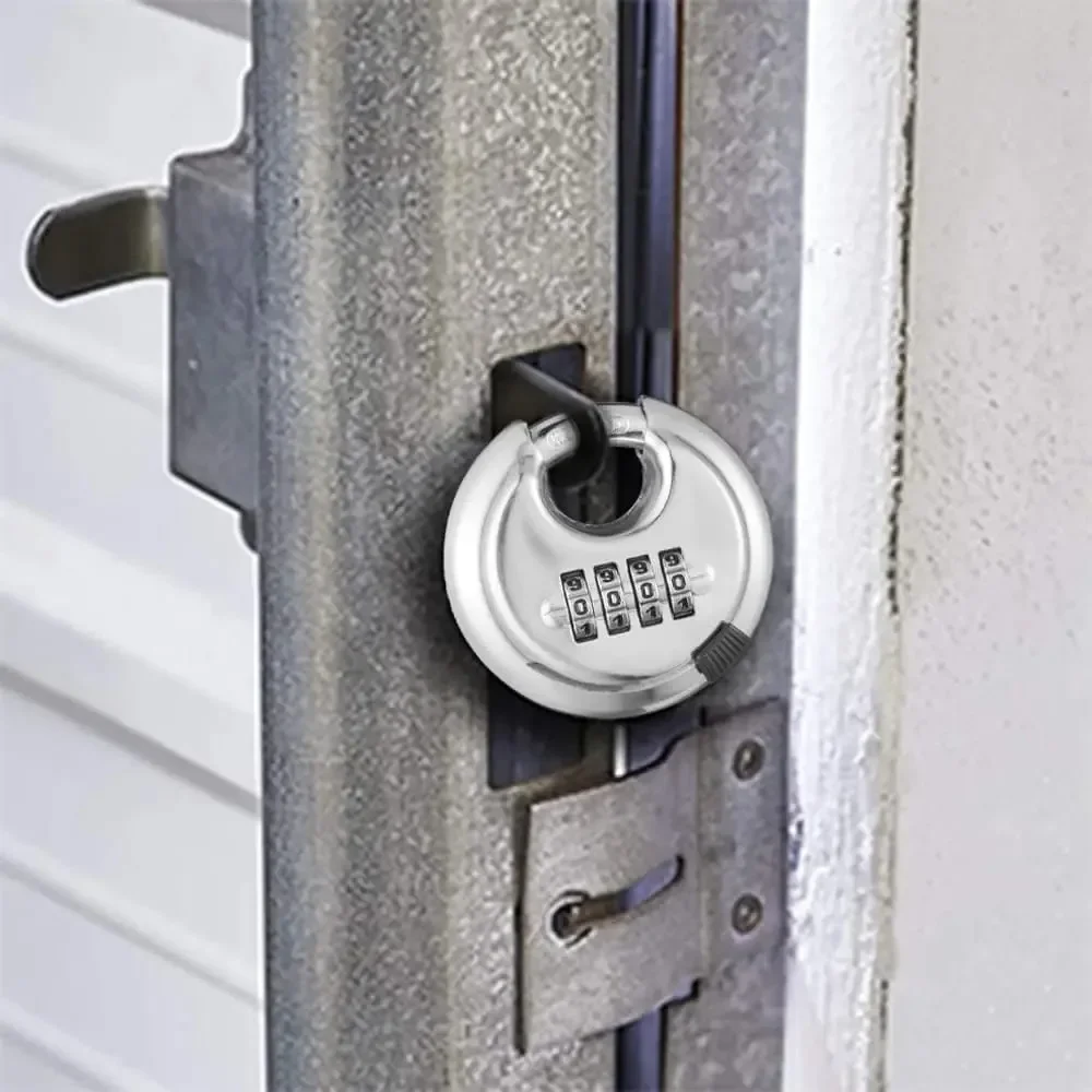 Stainless Steel Password Round Lock Outdoor Waterproof Padlock Storage ...