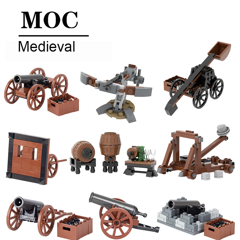 Moc Medieval Military War Cannon Catapult Spear Launcher Wine Barrel ...
