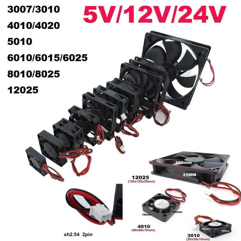 4010-12025-8010-30mm-dc-5V-12V-24V-Cooling-Fan-Brushless-Motor-Case ...