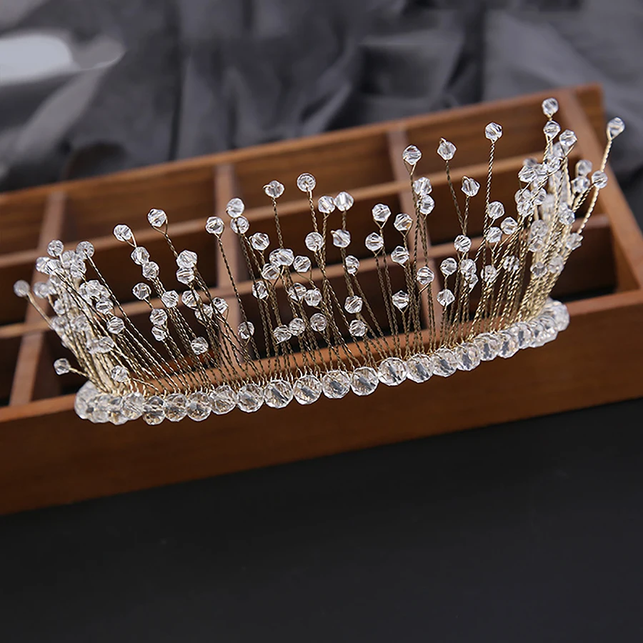 Crystal-Beads-Bridal-Crown-Headband-Silver-and-gold-color-Luxury-Brides ...