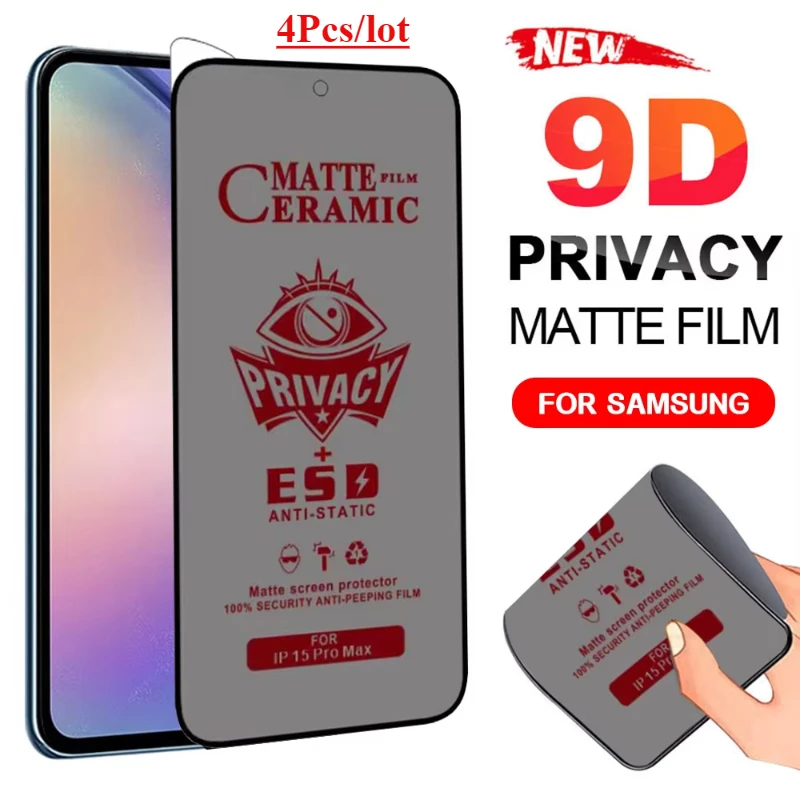 4Pcs Matte Privacy Ceramic Film For Samsung A06 A06S A05 A05S A55 A35 ...