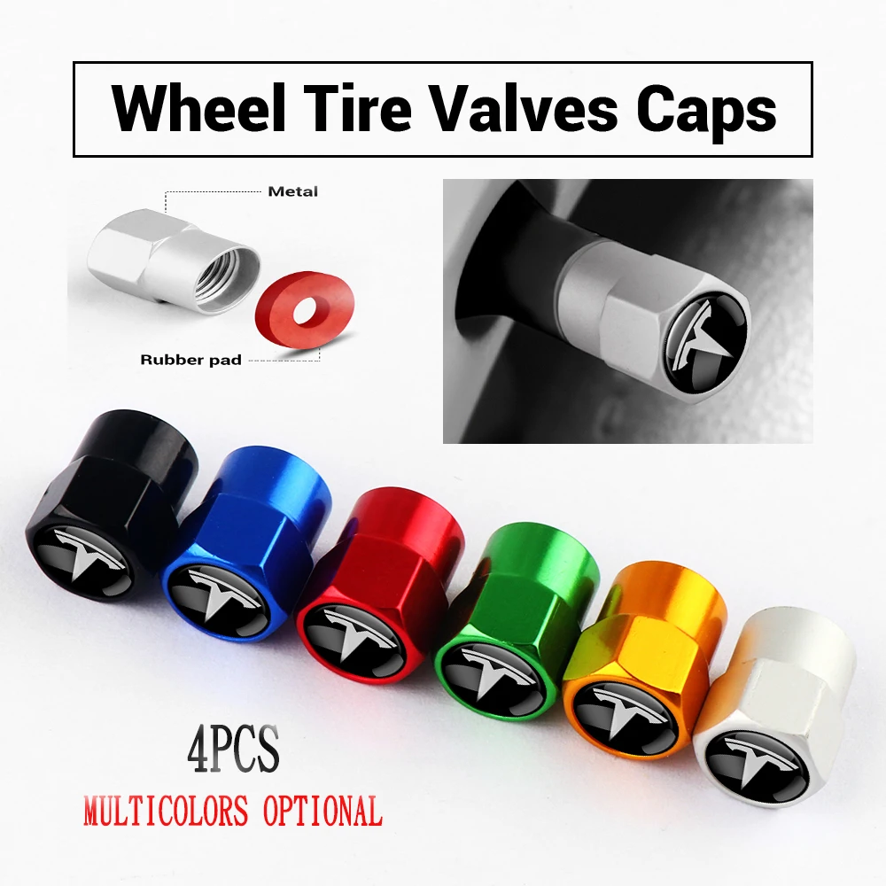4Pcs Car Wheel Tire Valve Caps Cover Car Wheel Tire Stem Air Valve Caps ...