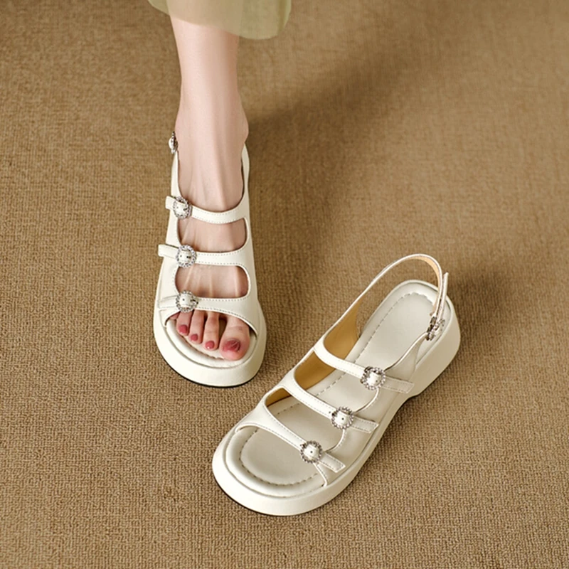 NEW-Summer-Women-Sandals-Split-Leather-Shoes-for-Women-Open-Toe-Thick ...