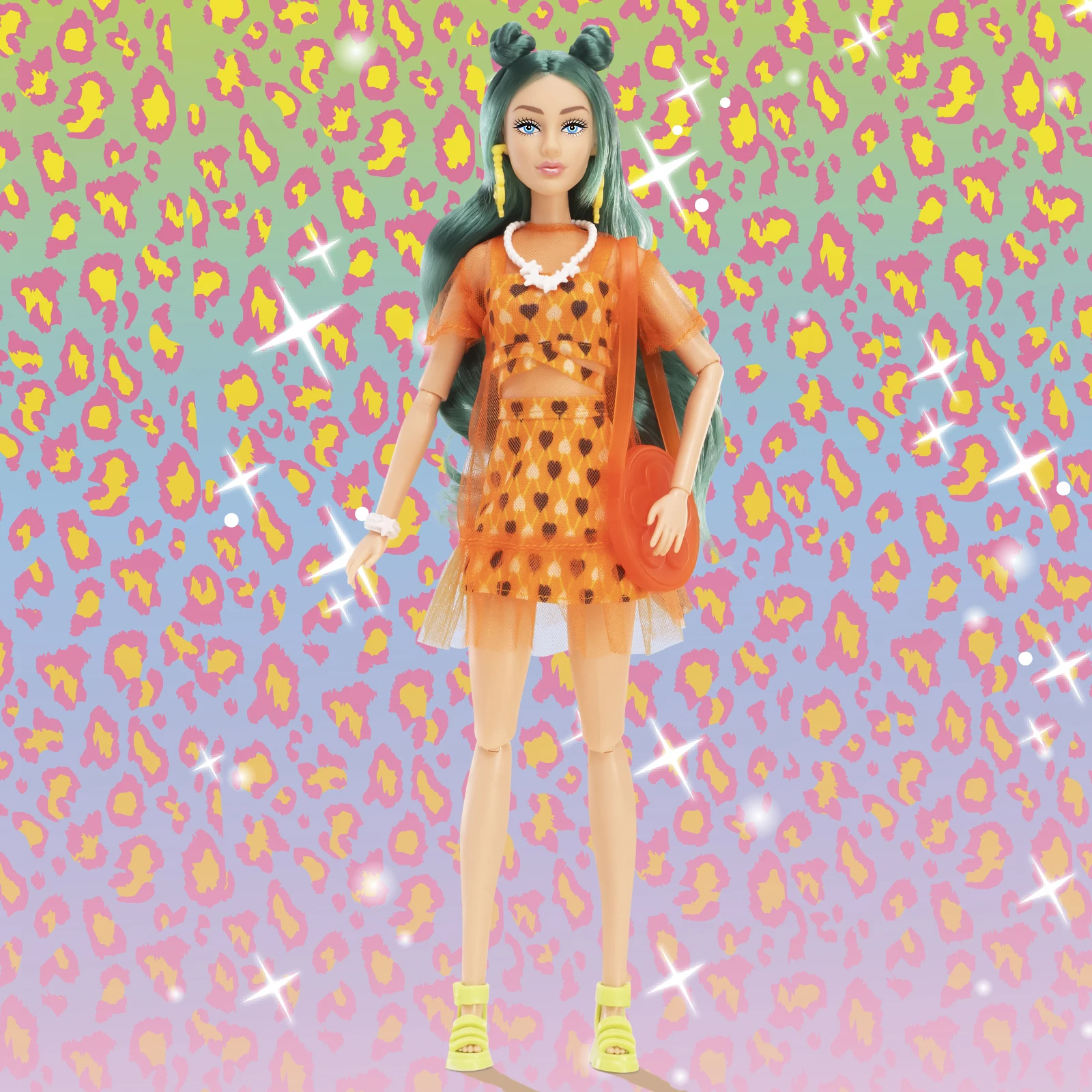 Defa-Lucy-Fashion-Doll-With-Green-Wave-Hair-Heart-shaped-Printed-Set ...