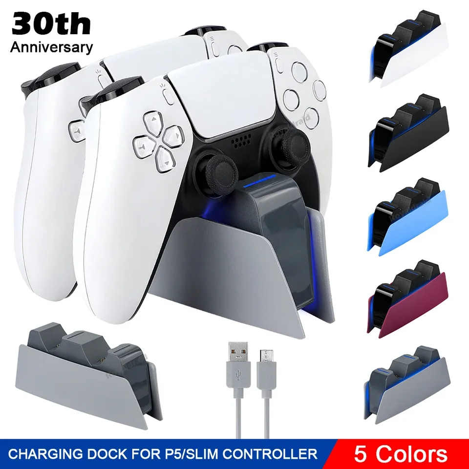 Ps5 Controller Charging Station With 9-Color LED Lights - Fast Charging ...