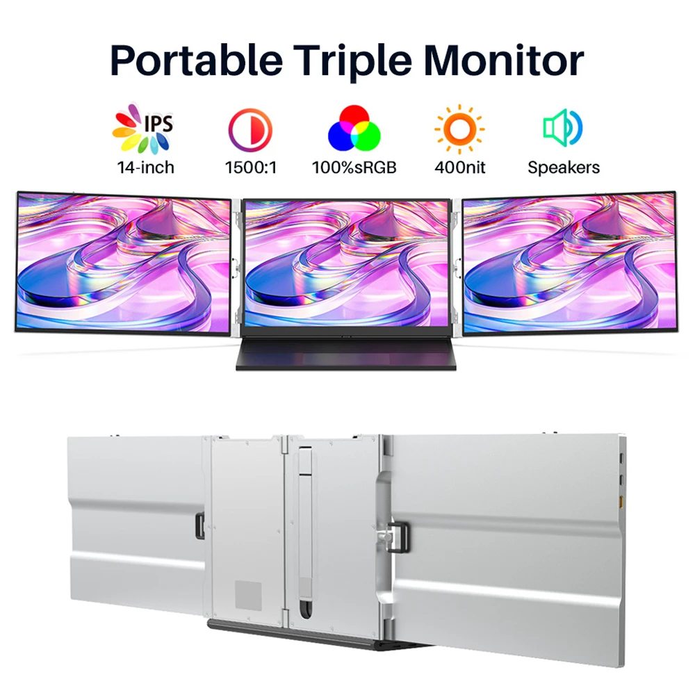 Monitor-port-til-Triplo-Matt-Mini-HDMI-USB-C-IPS-Dobr-vel-Dual-Display ...