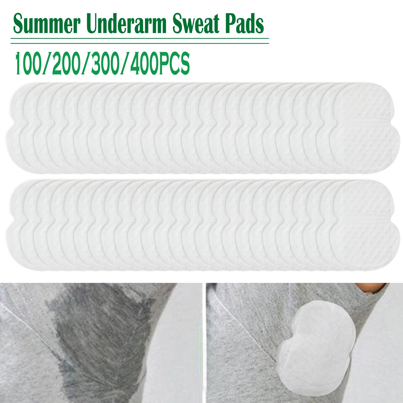 100-400Pcs Underarm Sweat Pads Disposable Non-woven Breathable Ultra ...